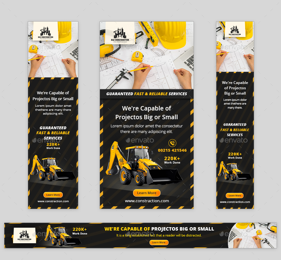 Construction Banners, Web Elements | GraphicRiver