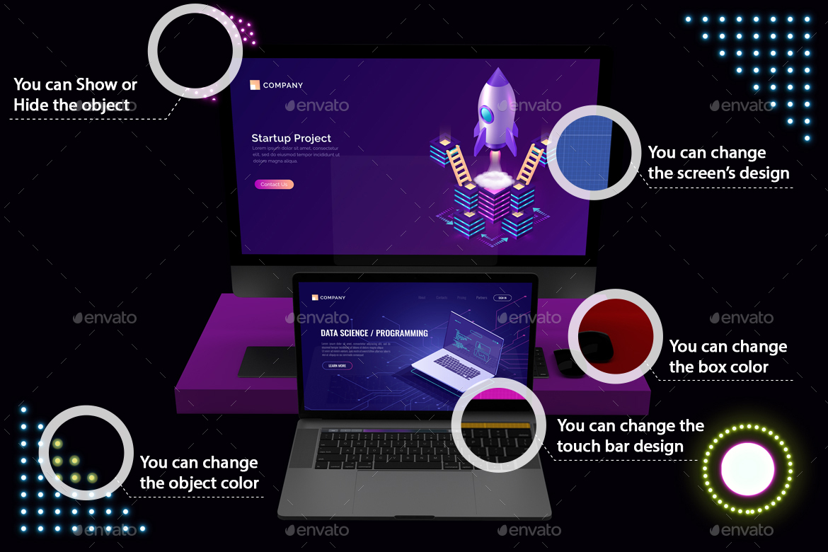 Neon Web Mockup, Graphics | GraphicRiver