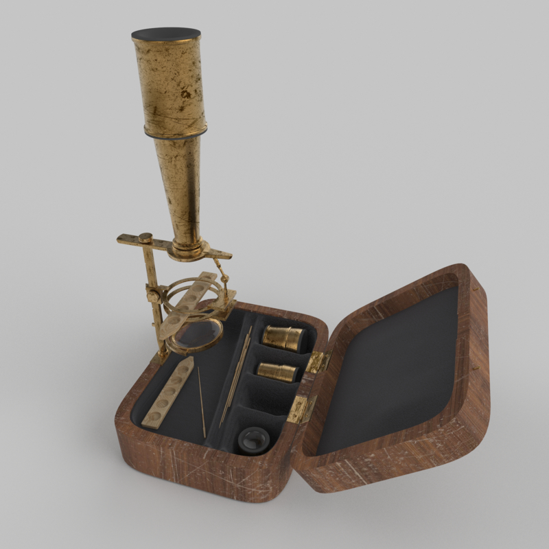 Old Microscope Hyperrealistic by bymak | 3DOcean