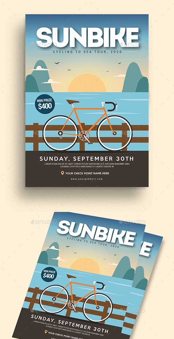 Bicycle Tour Fest Flyer, Print Templates | GraphicRiver