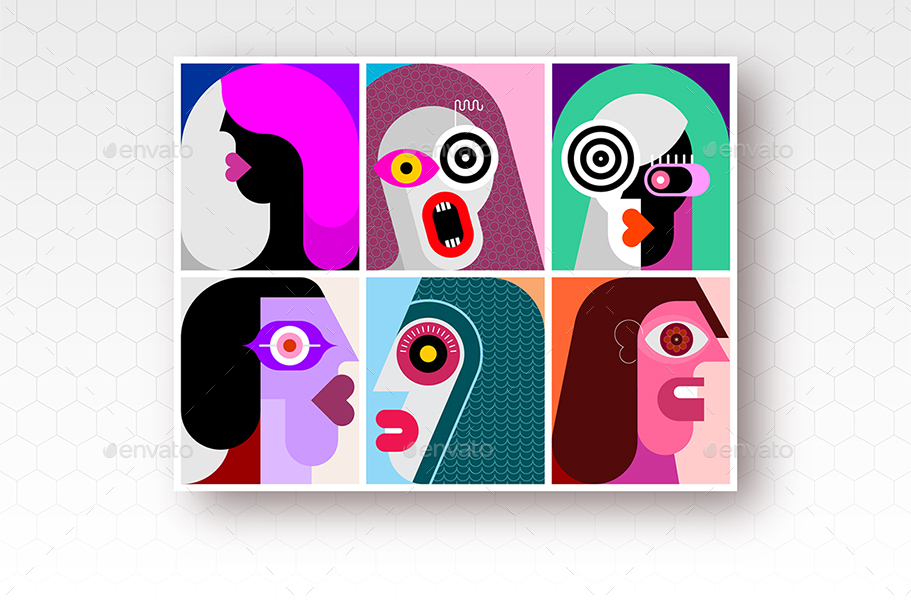 Six Portraits / Six Faces, Vectors | GraphicRiver
