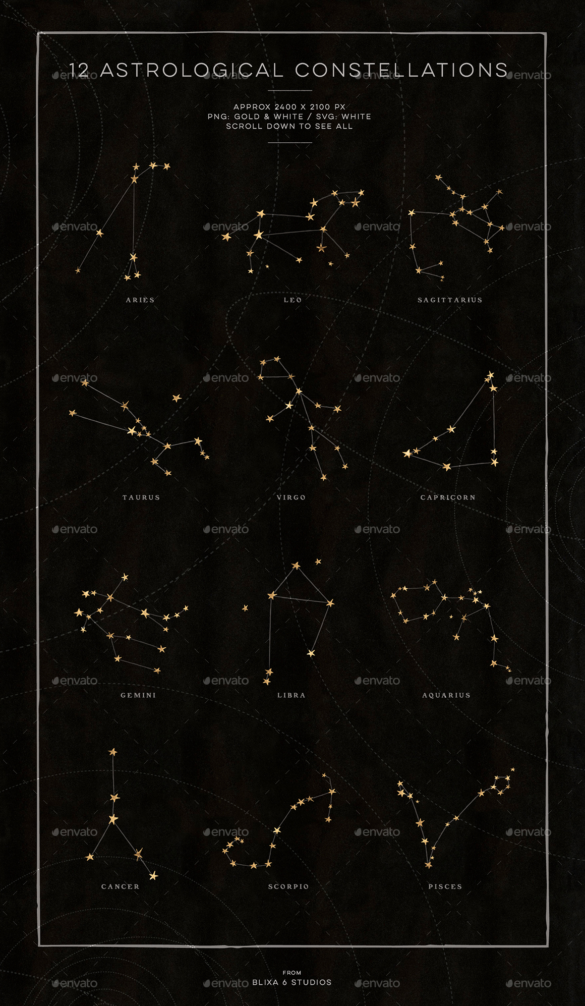 The Star Atlas: Hand Drawn Astrological Graphics & Vectors by 83MUNKIS