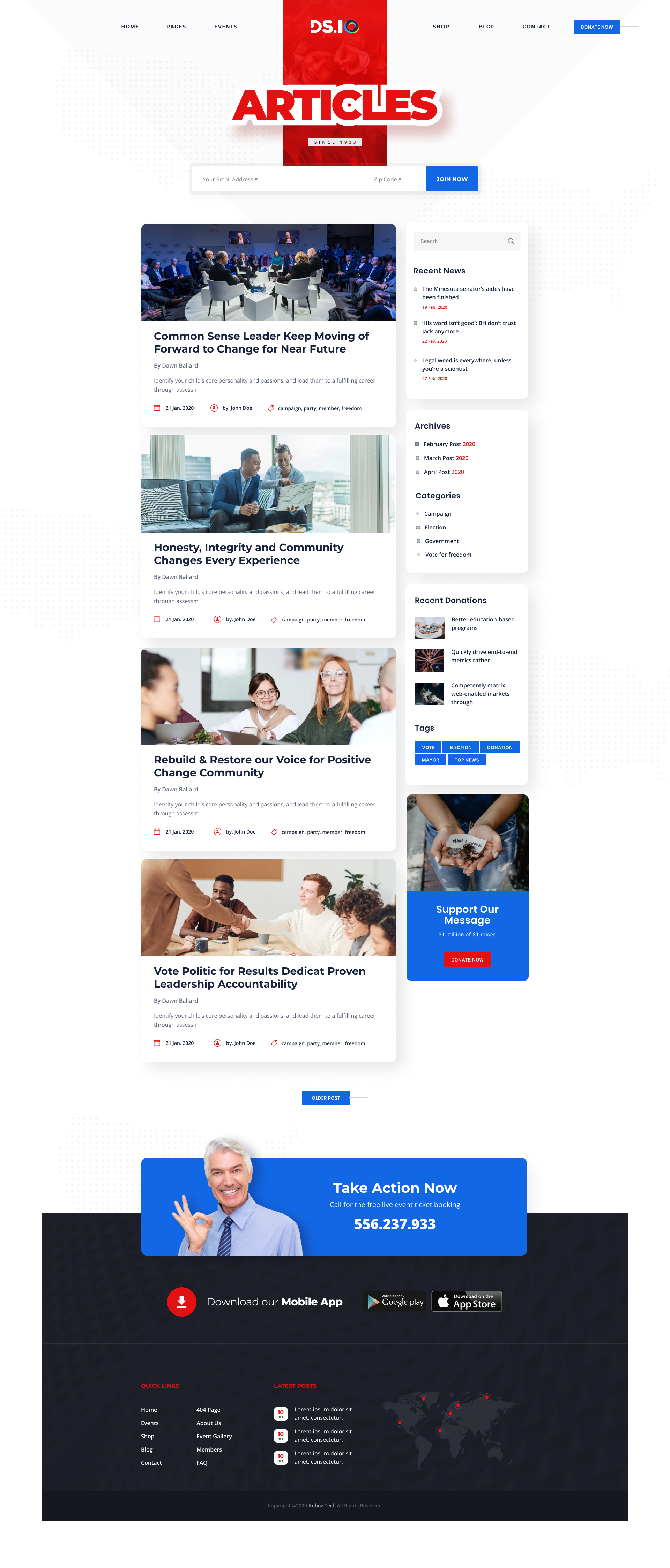 Electioneer-A political campaign and Event Figma Template by WordPress ...