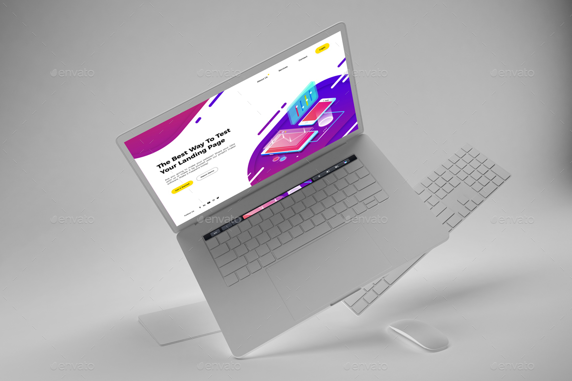 Clean Laptop Pro Mockup V.3, Graphics | GraphicRiver