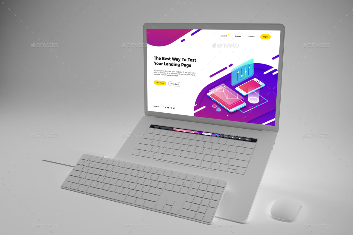 Clean Laptop Pro Mockup V.3, Graphics | GraphicRiver