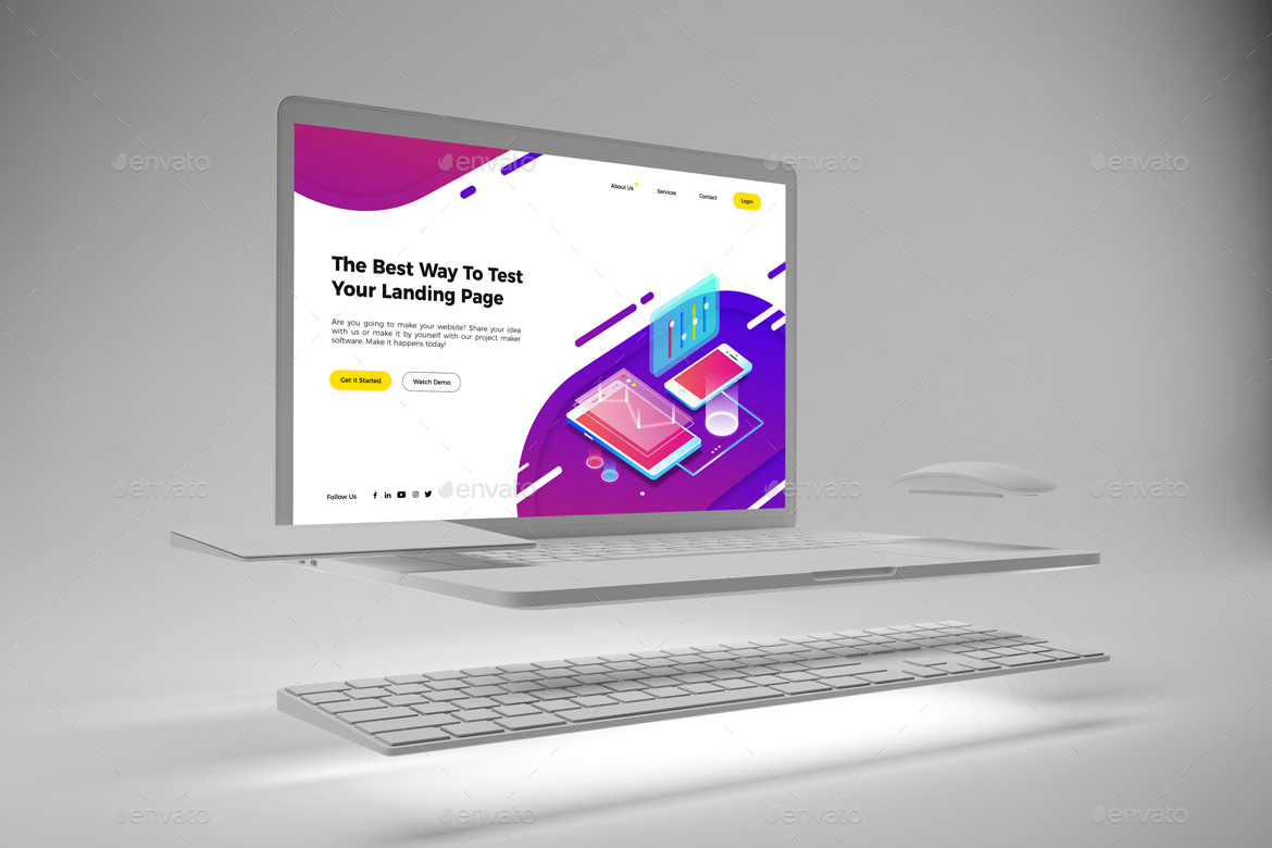 Clean Laptop Pro Mockup V.3, Graphics | GraphicRiver