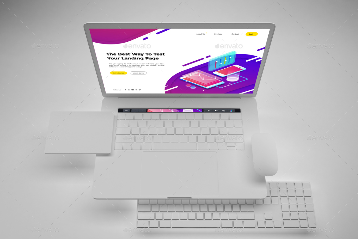 Clean Laptop Pro Mockup V.3, Graphics | GraphicRiver