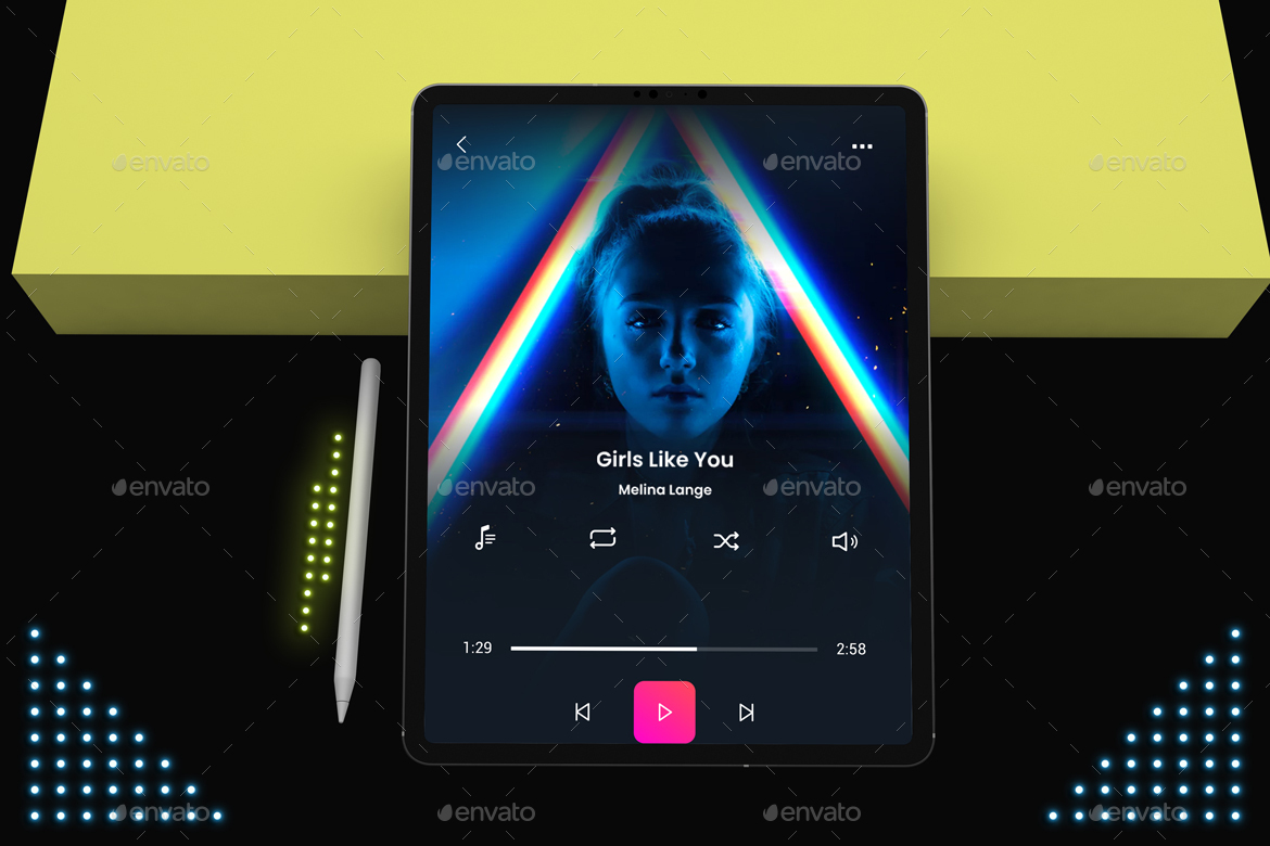 Neon Tablet Pro V.2 Mockup, Graphics | GraphicRiver