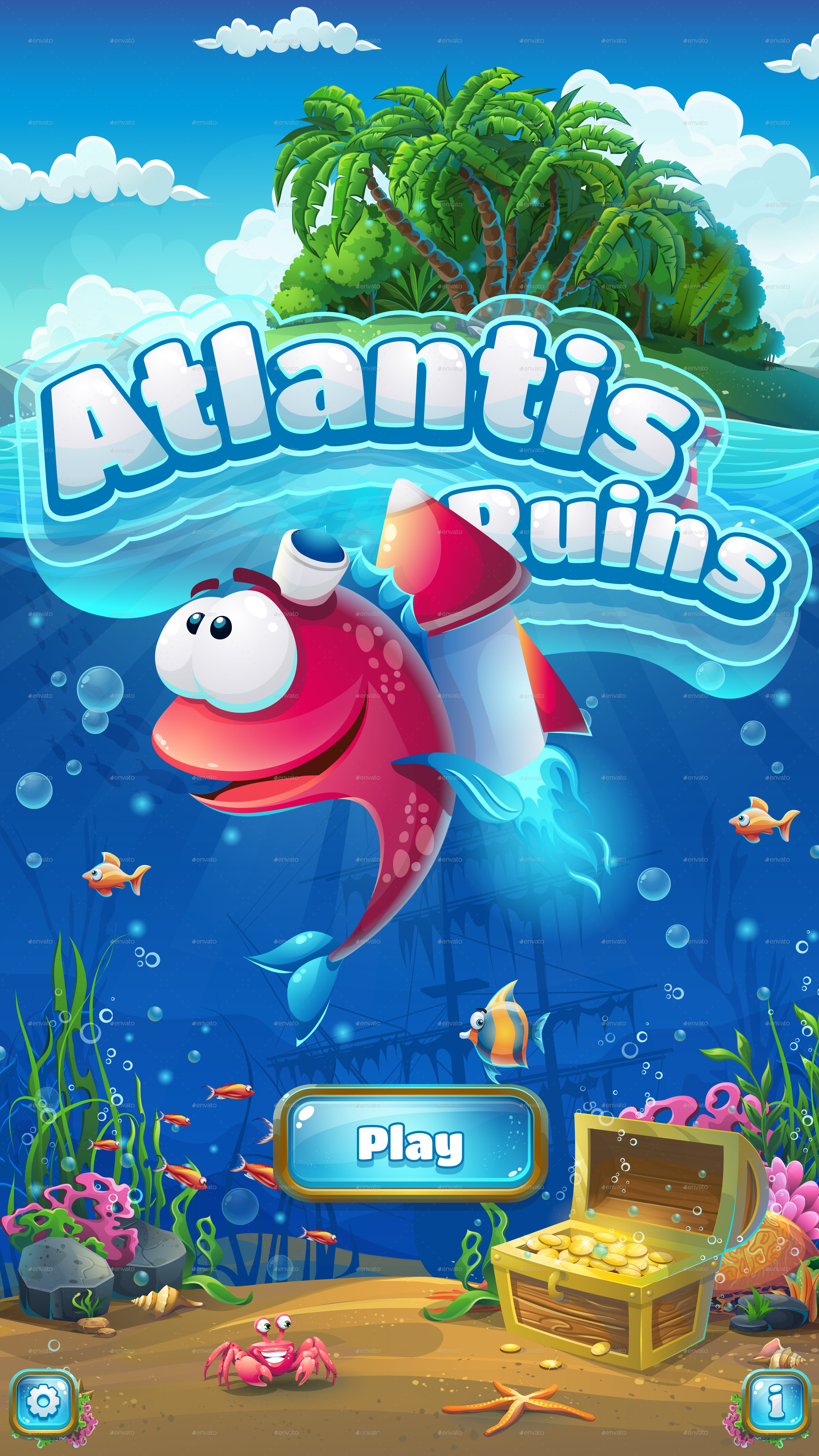 Atlantis Ruins for Mobile Phones, Game Assets | GraphicRiver