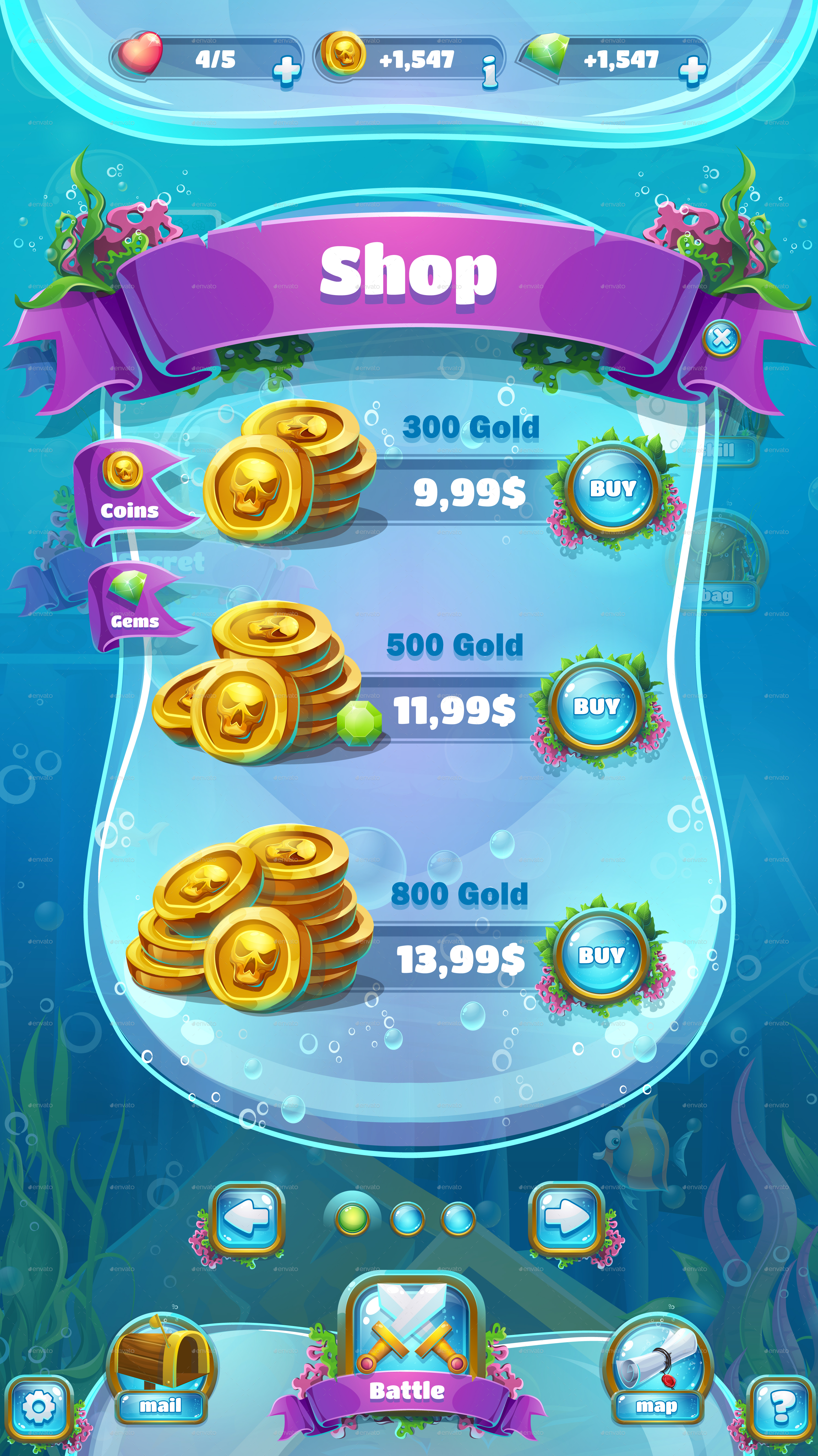 Atlantis Ruins for Mobile Phones, Game Assets | GraphicRiver