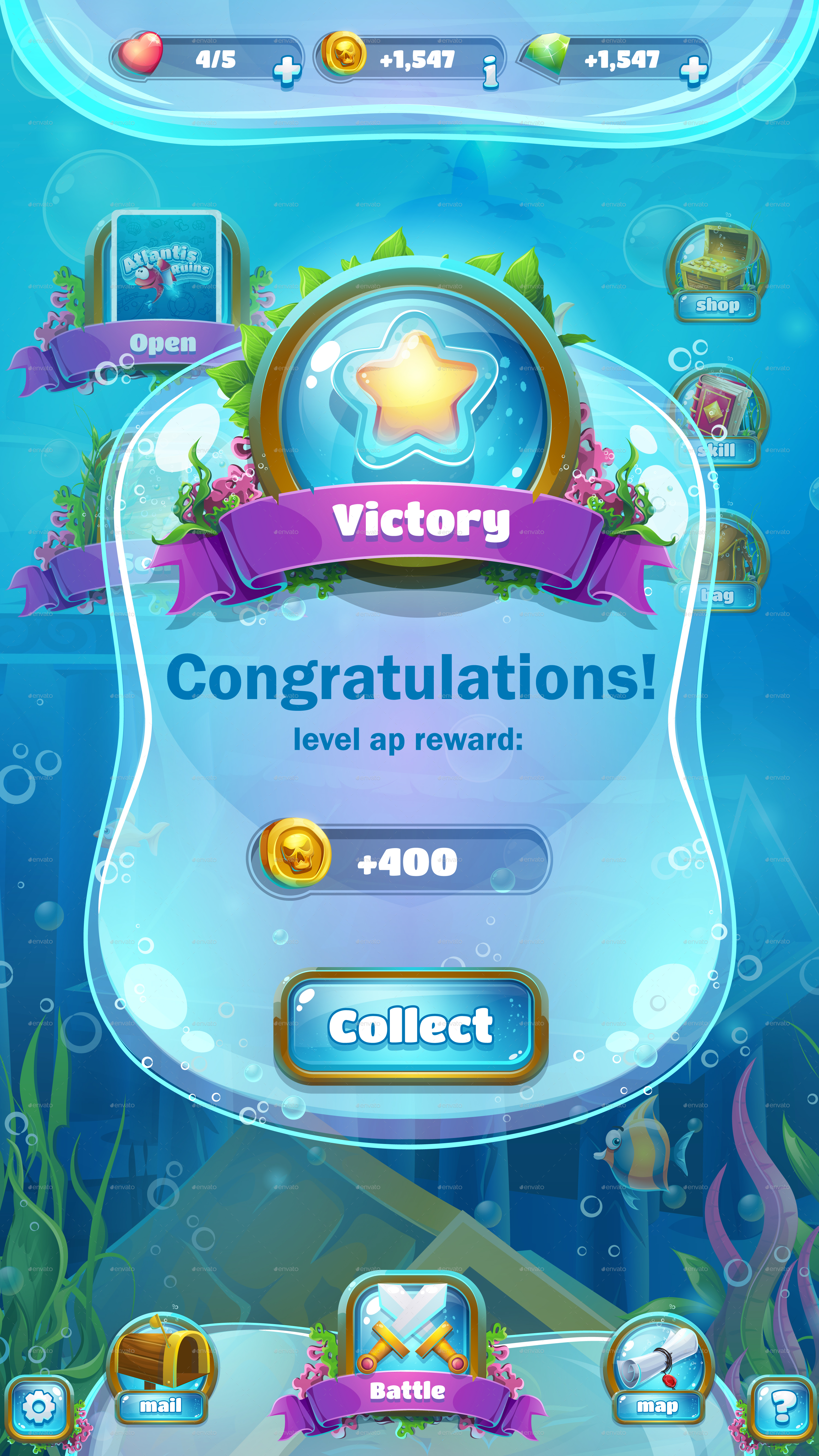 Atlantis Ruins for Mobile Phones, Game Assets | GraphicRiver