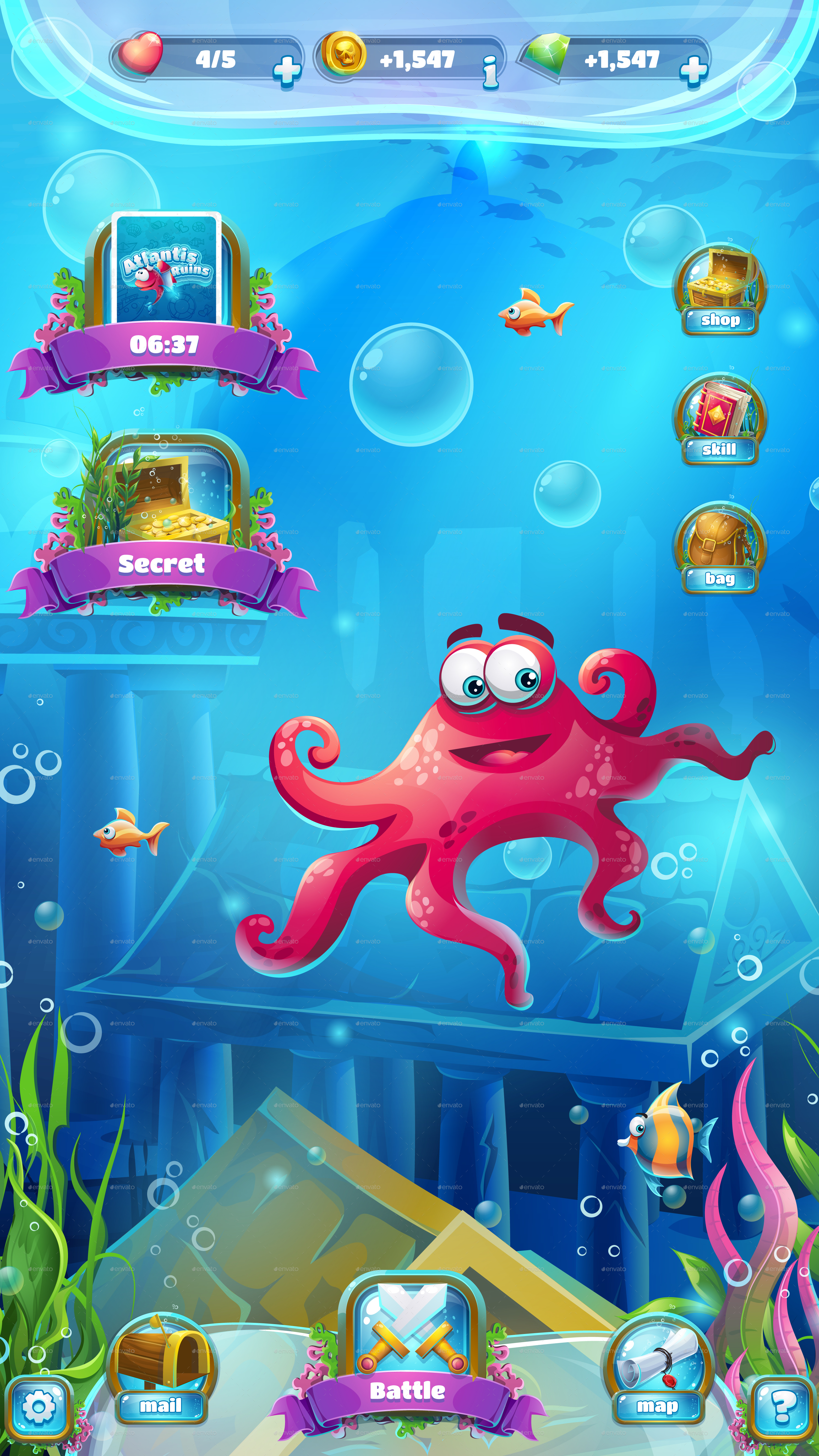 Atlantis Ruins for Mobile Phones, Game Assets | GraphicRiver