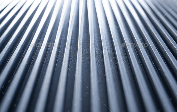 Close-up of an iron corrugated surface of a device Stock Photo by ...