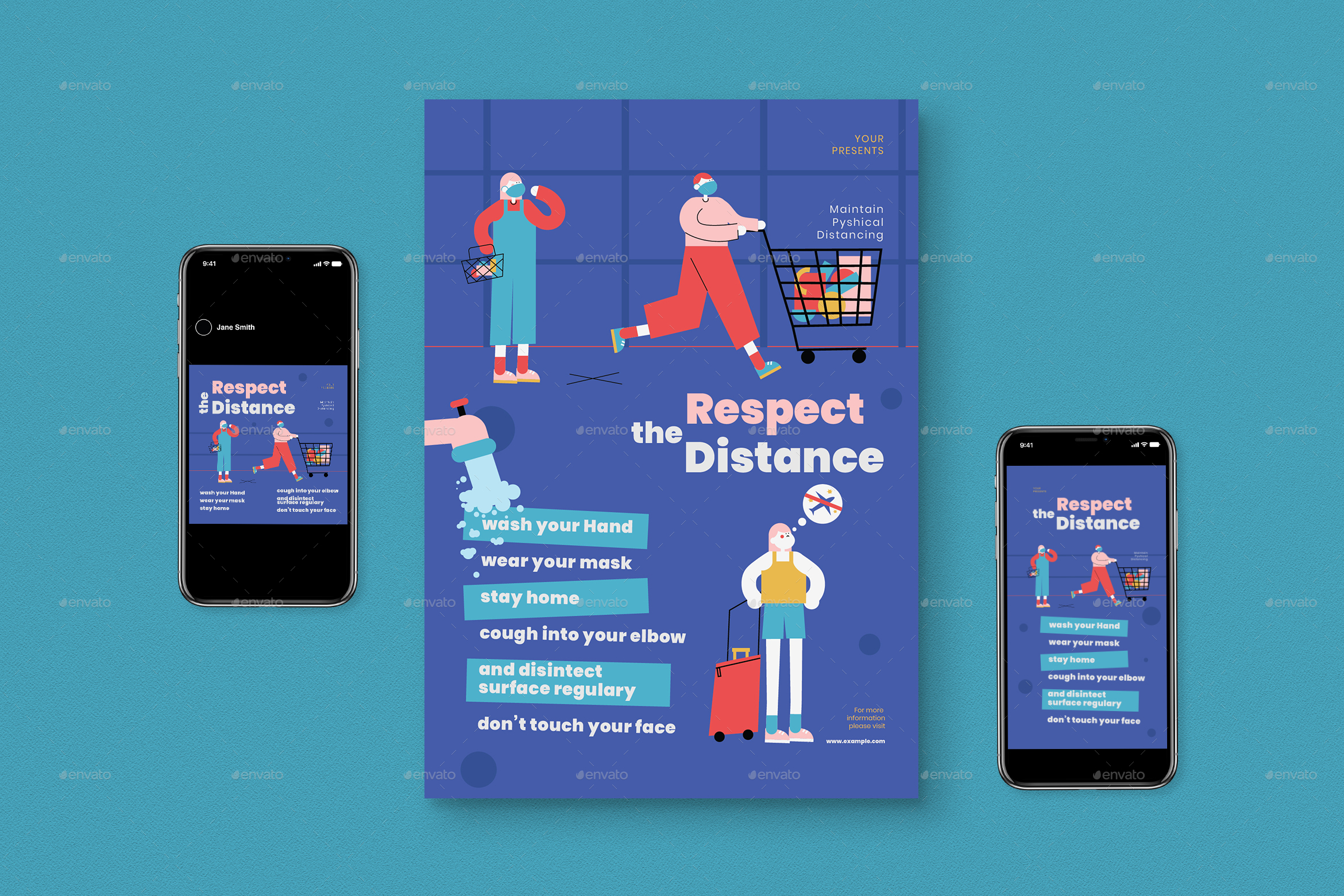 Medical Respect Distance Flyer Pack, Print Templates | GraphicRiver