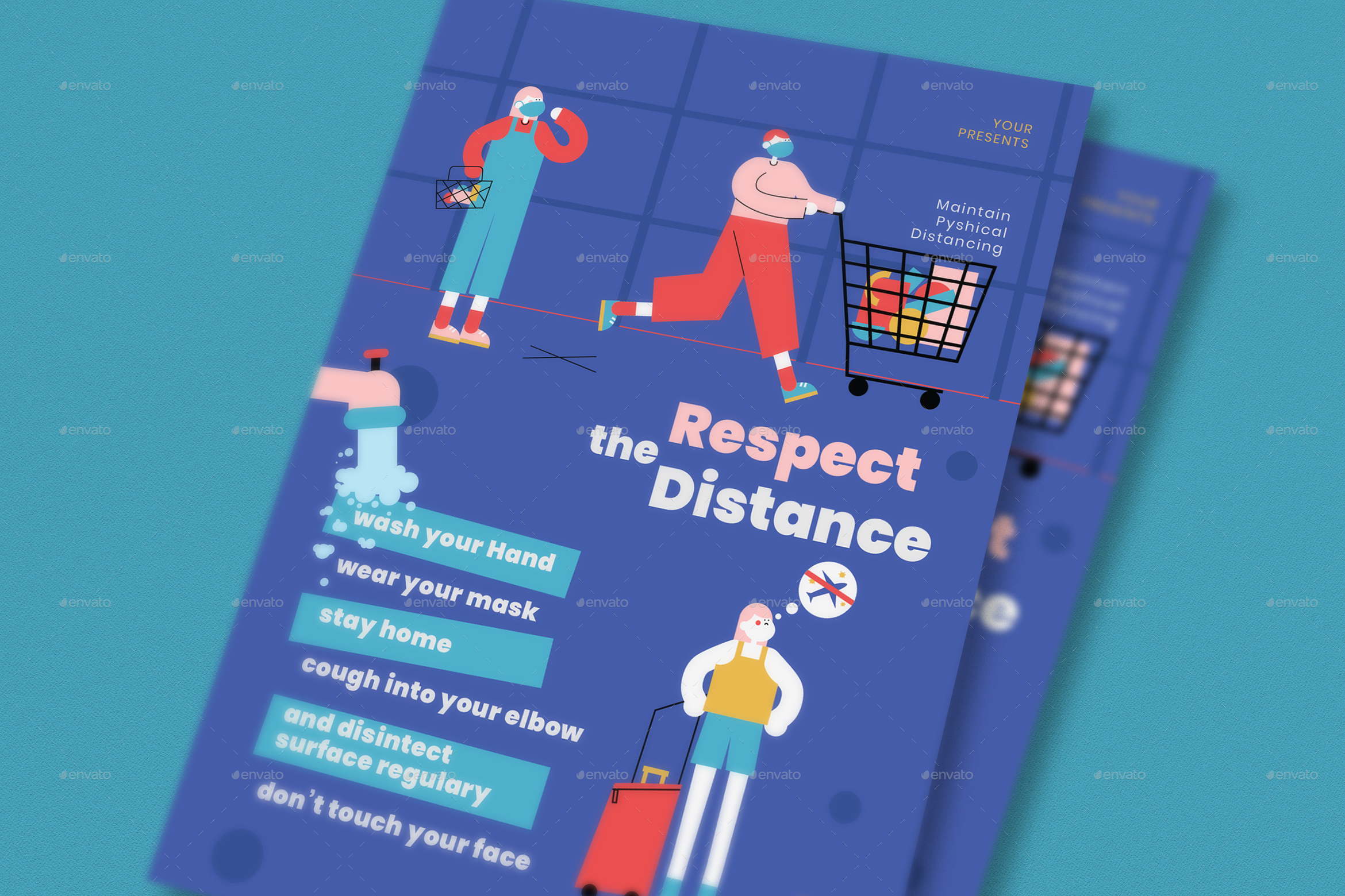 Medical Respect Distance Flyer Pack, Print Templates | GraphicRiver