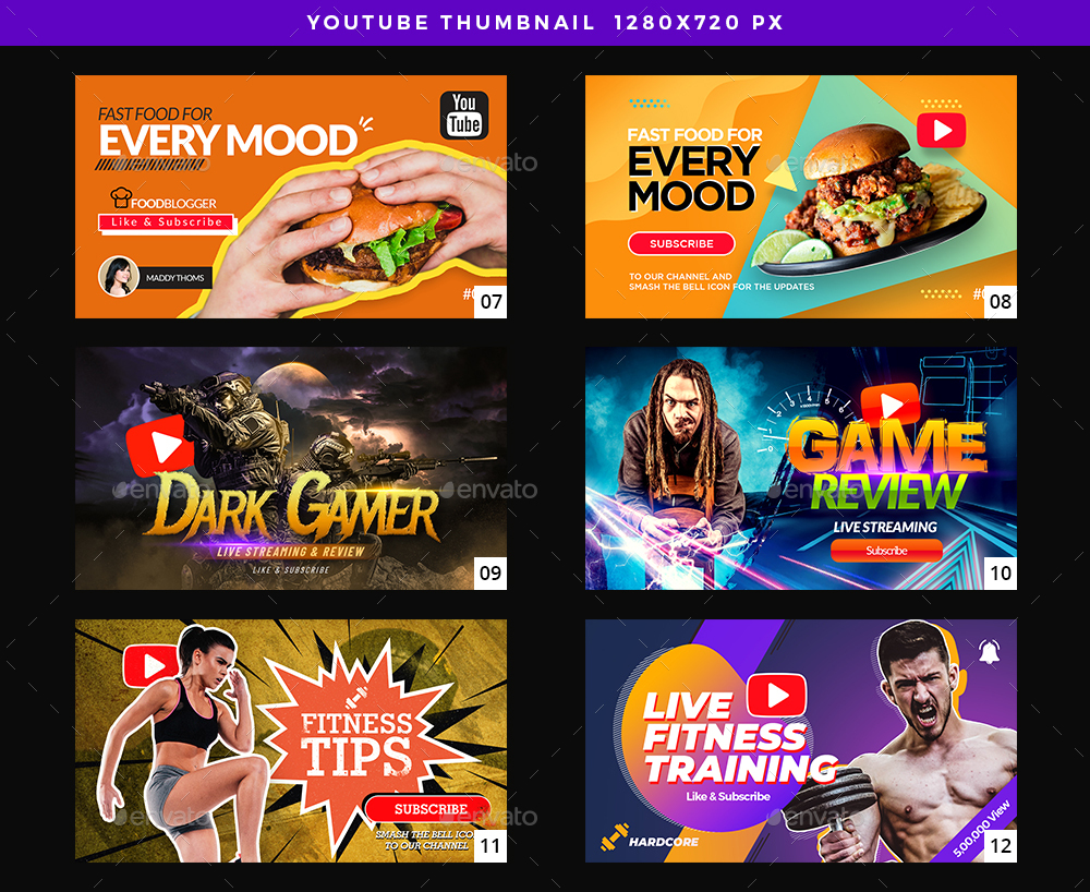 25 Youtube Thumbnail, Web Elements | GraphicRiver