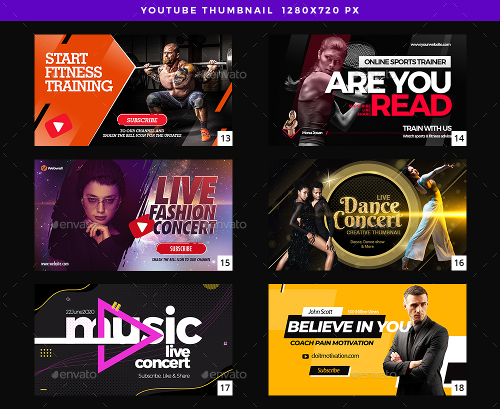 25 Youtube Thumbnail, Web Elements | GraphicRiver