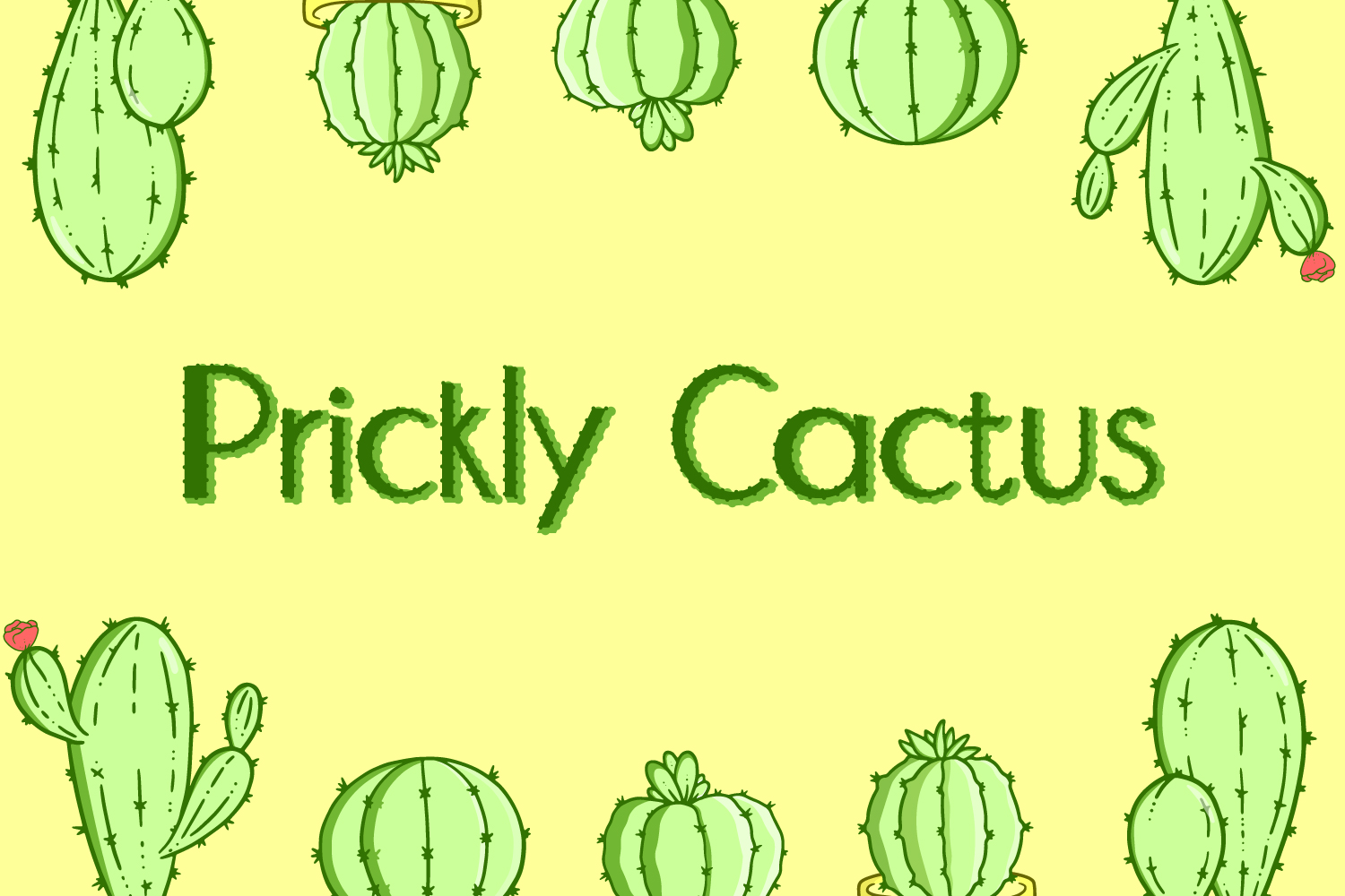 Prickly Cactus, Fonts | GraphicRiver