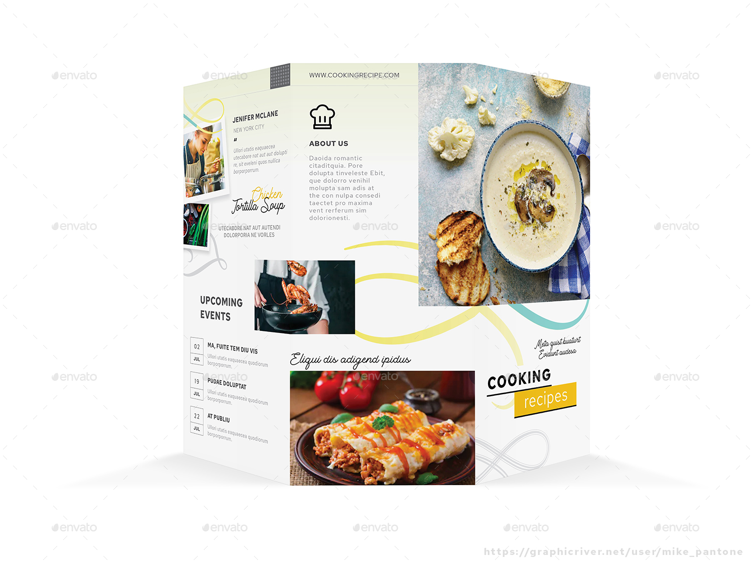 Cooking Recipe Trifold Brochure, Print Templates | GraphicRiver