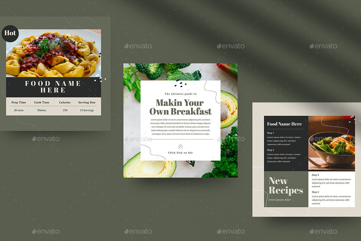 Food Blogger Social Media Post, Web Elements | GraphicRiver