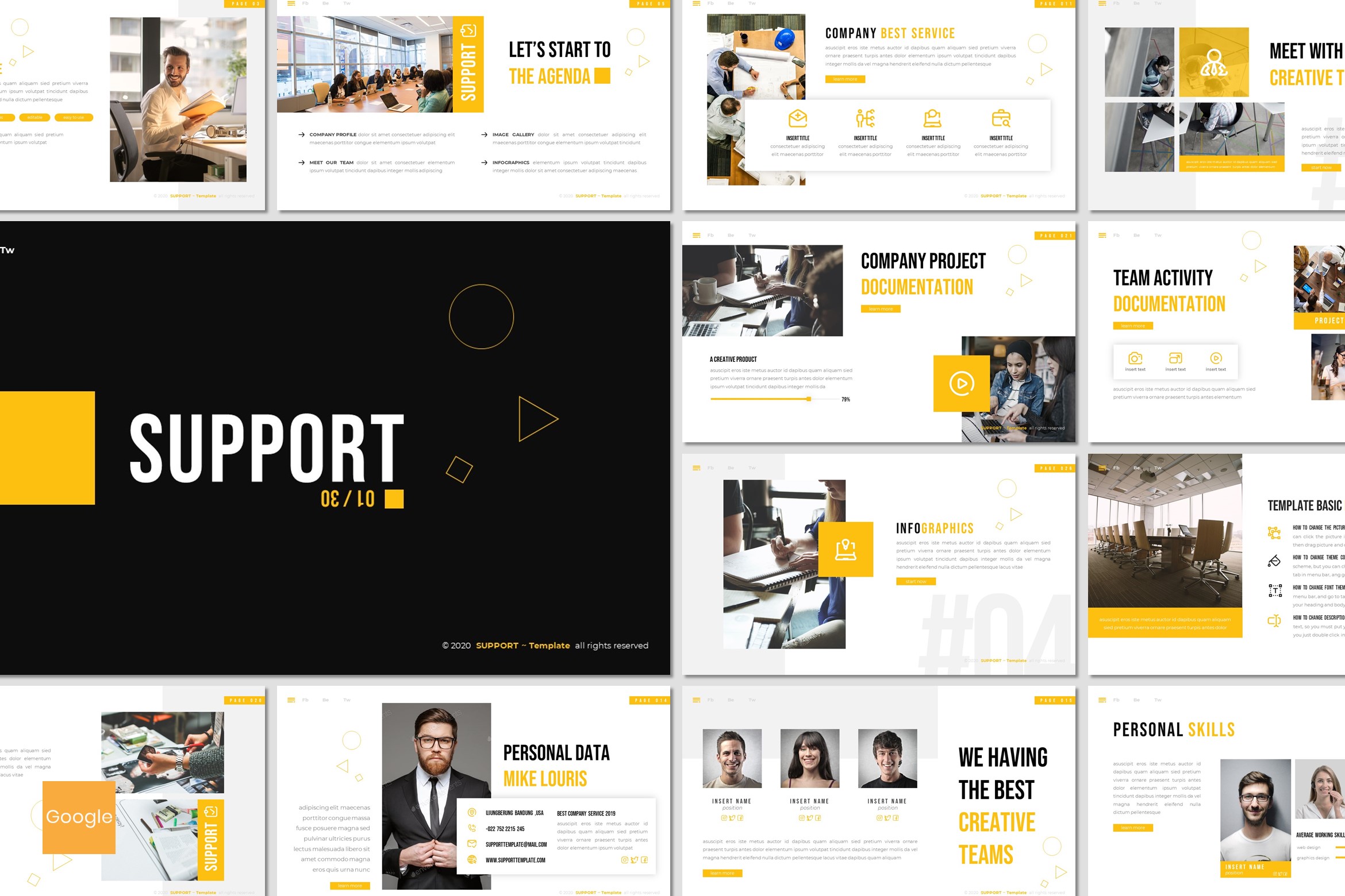 Support - Google Slides Template, Presentation Templates | GraphicRiver