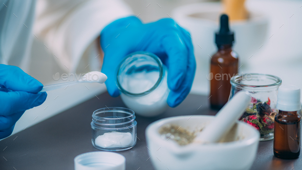 Making Face Beauty Cream in Laboratory Stock Photo by microgen | PhotoDune