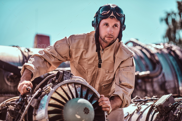 Man with jet's turbine Stock Photo by fxquadro | PhotoDune