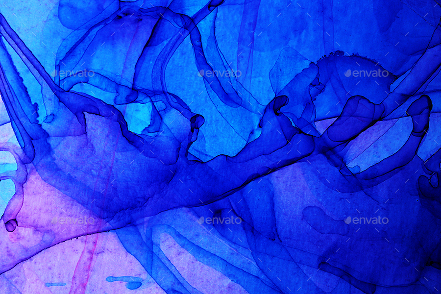 Blue Ink Painting Art Abstract backgrounds, Graphics | GraphicRiver