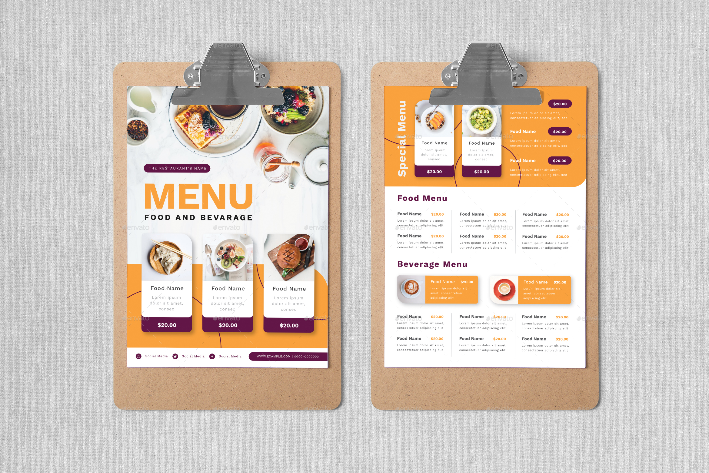 Modern Food Menu, Print Templates | GraphicRiver