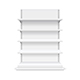 Realistic Detailed White Blank Store Shelves Template Mockup, Vectors