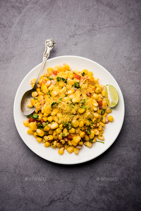 Sweet Corn Chat or Chaat is a popular Indian Roadside healthy snack ...