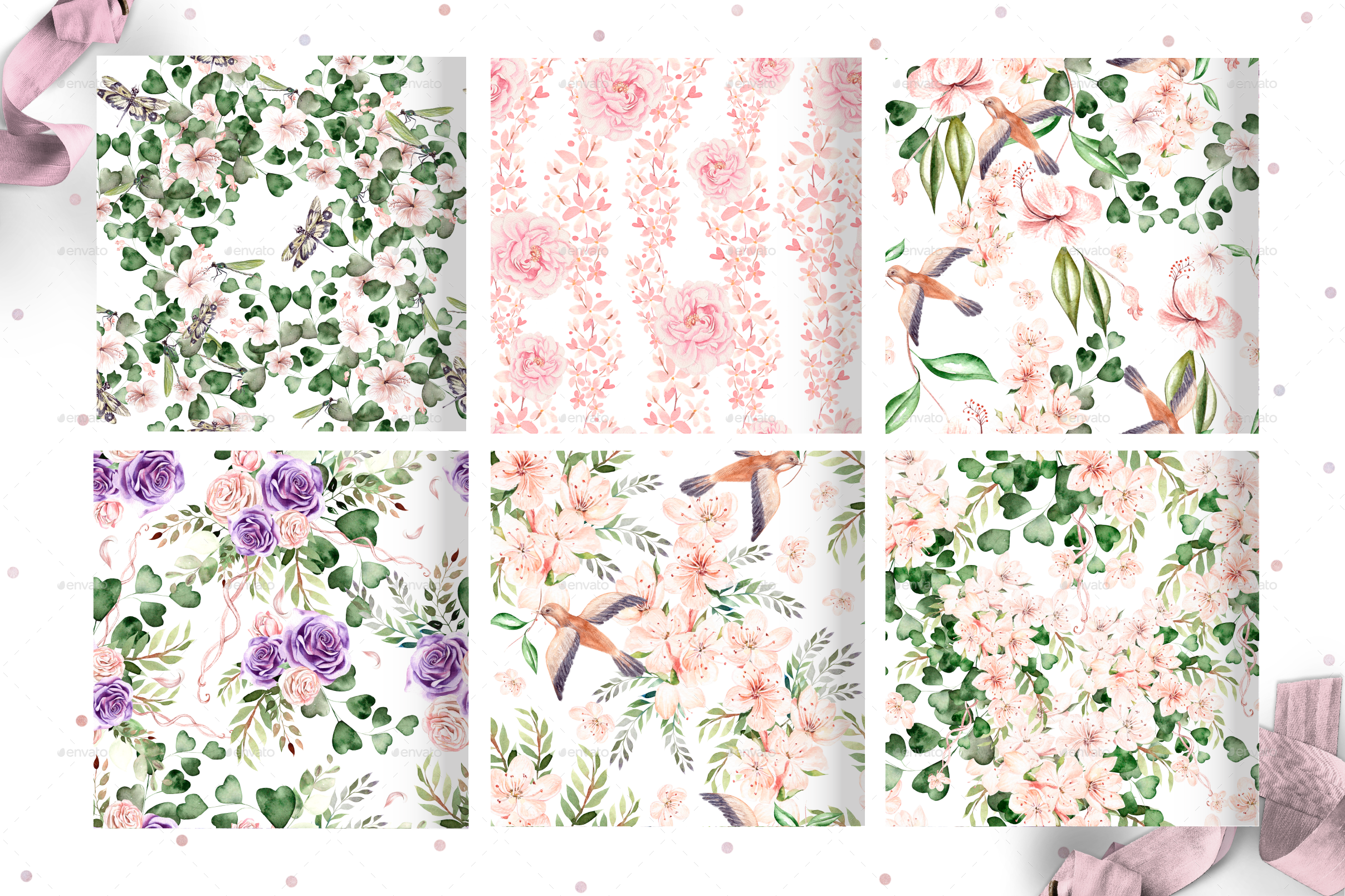 10 Hand Drawn Watercolor Pattern, Graphics | GraphicRiver