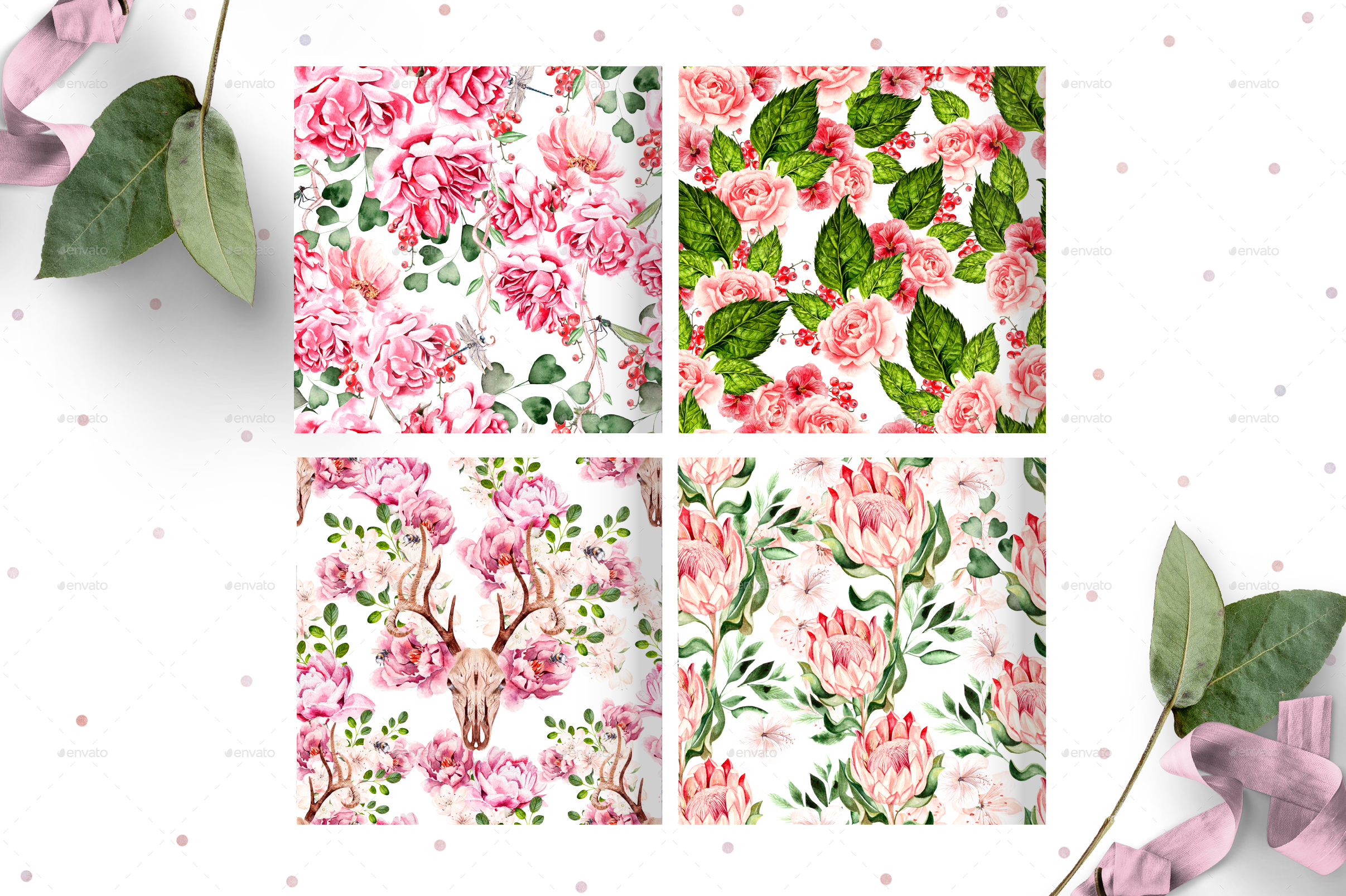 10 Hand Drawn Watercolor Pattern, Graphics | GraphicRiver