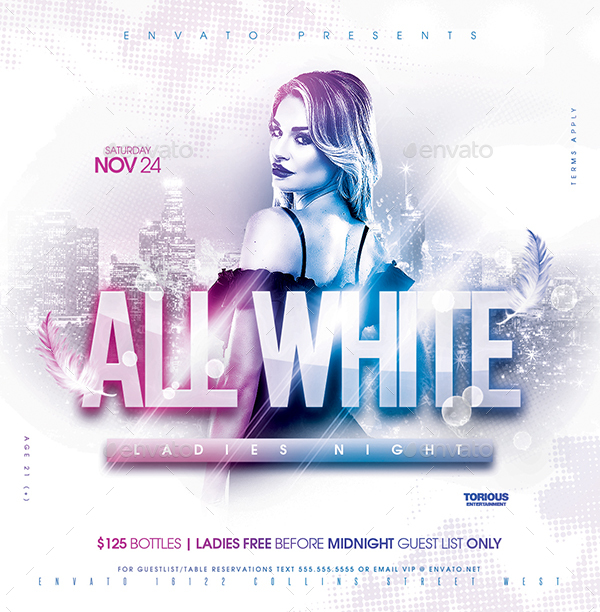 All White Party Flyer Template, Print Templates | GraphicRiver
