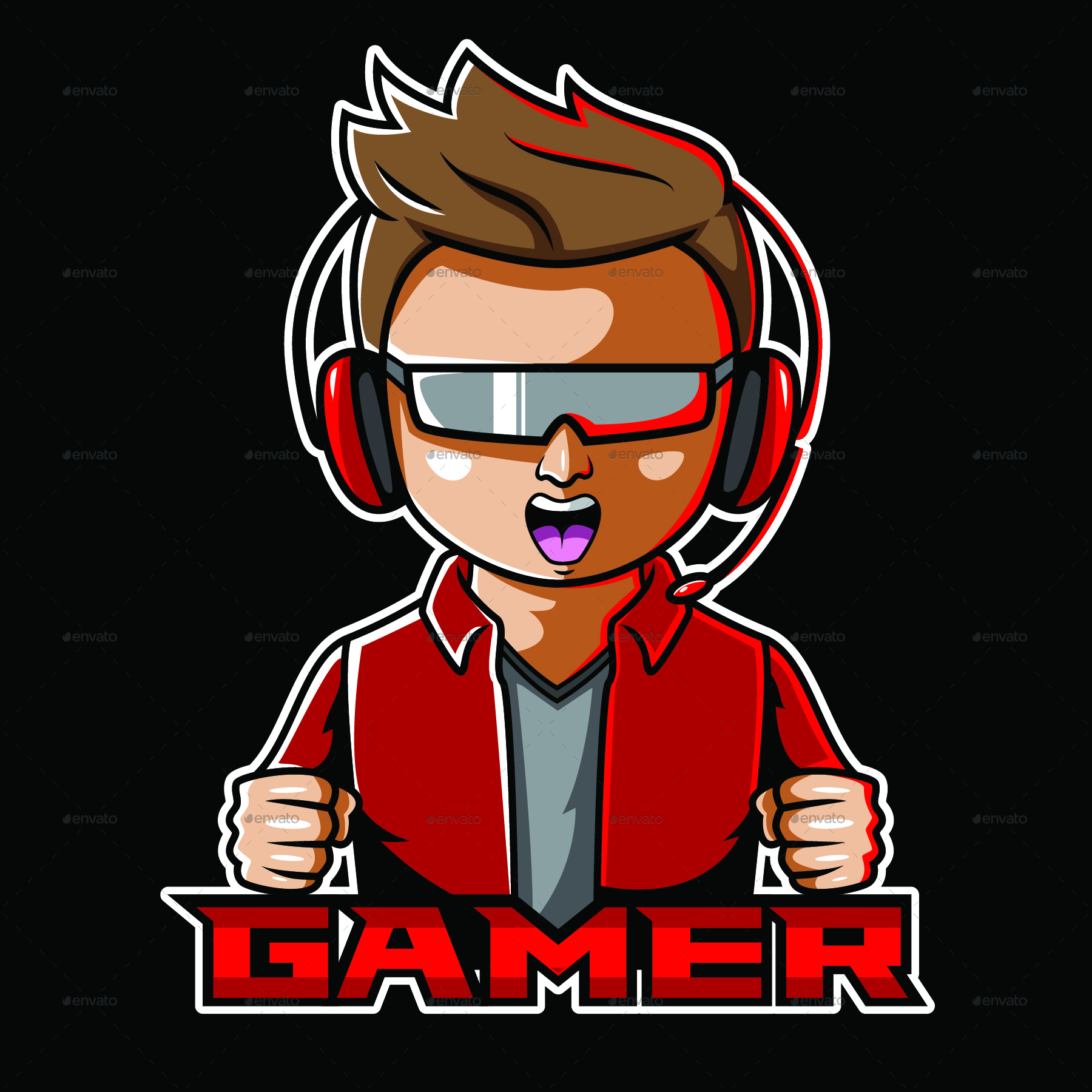 Gamer Esport Mascot Design, Vectors | GraphicRiver