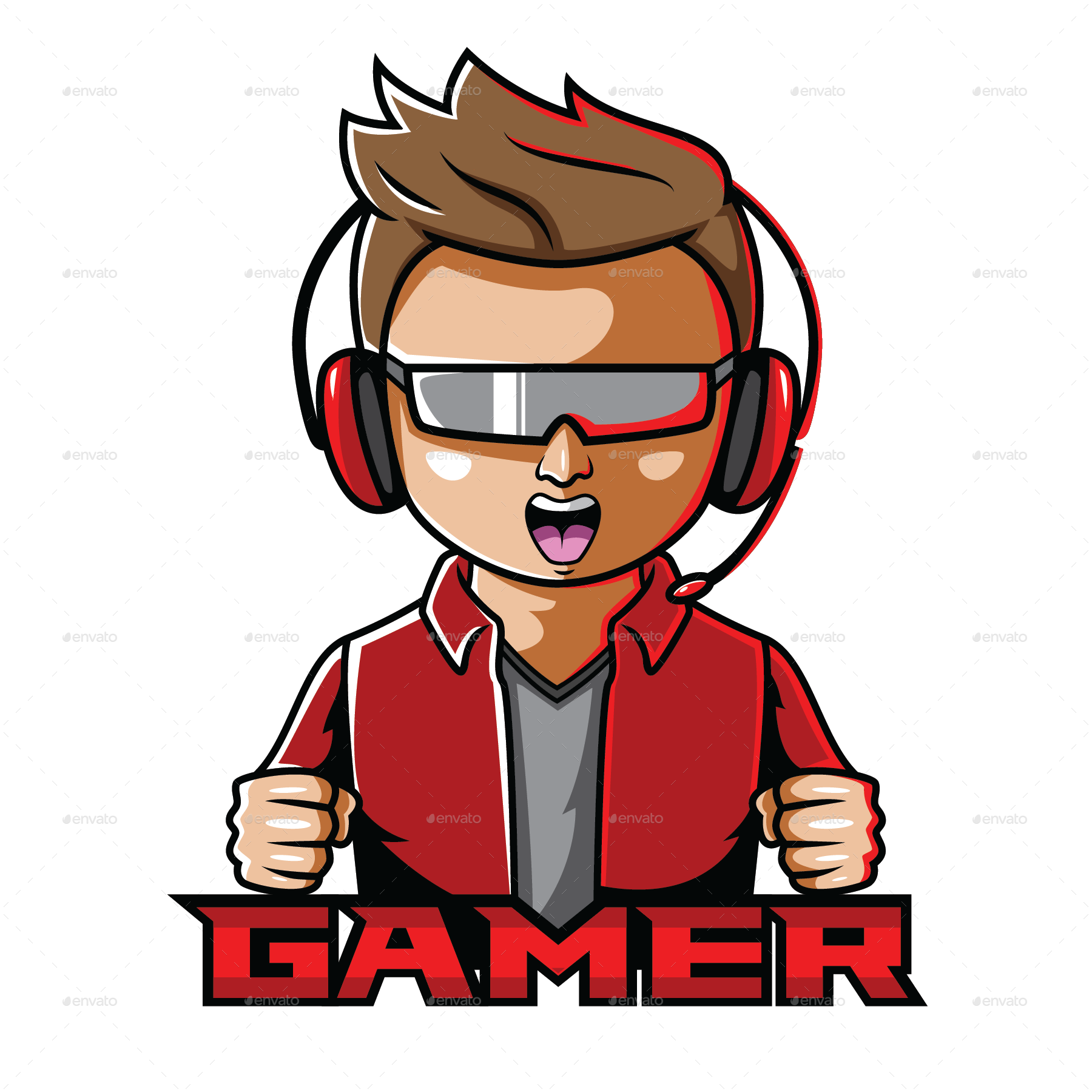 Gamer Esport Mascot Design, Vectors | GraphicRiver