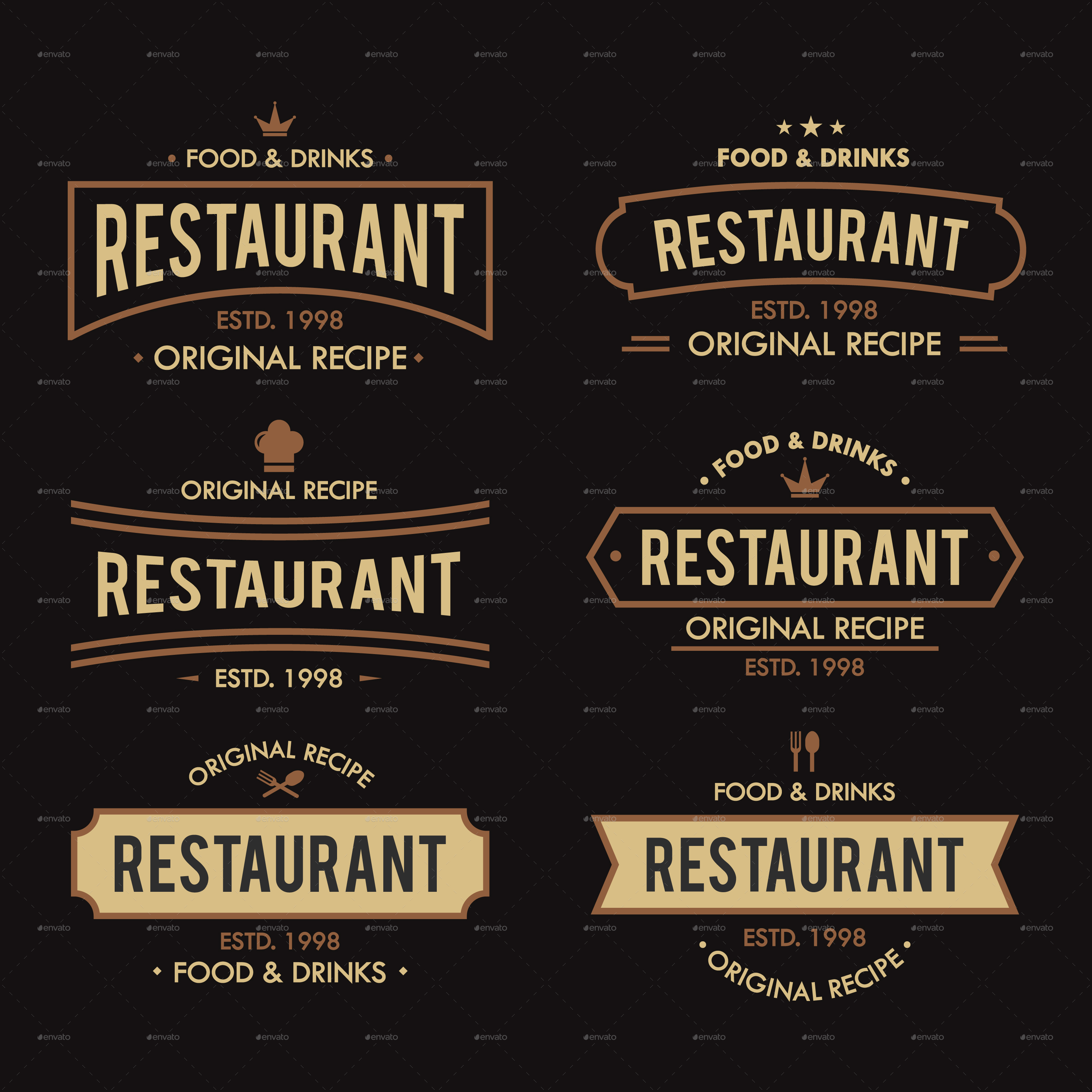 Restaurant Badge Collection, Vectors | GraphicRiver
