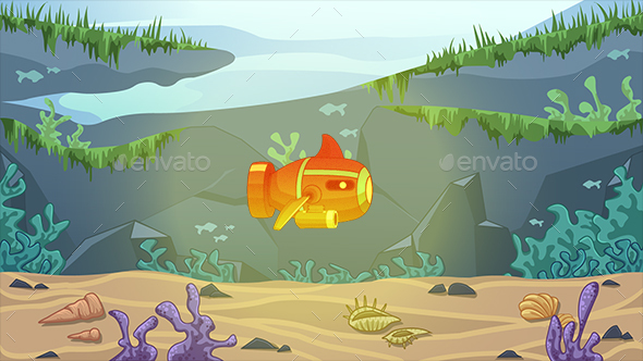 2D Submarine : Game Assets (V3), Game Assets | GraphicRiver