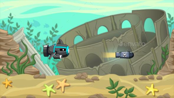 2D Submarine : Game Assets (V3), Game Assets | GraphicRiver