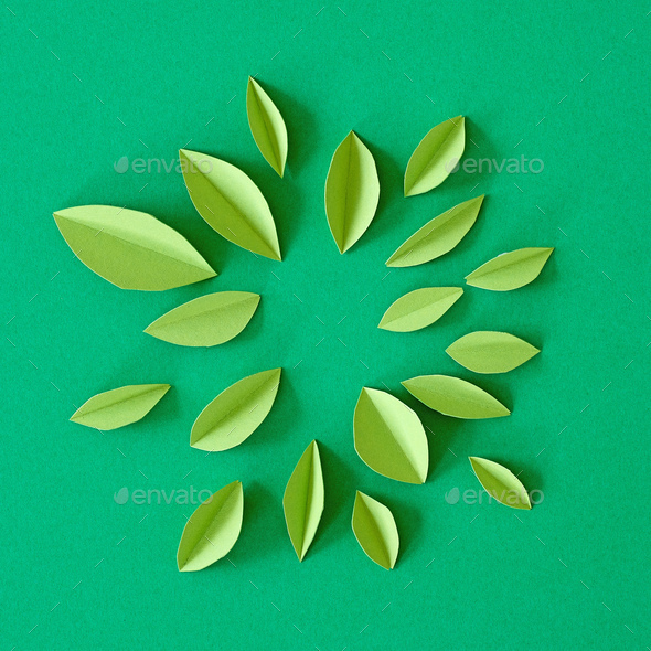 abstract green paper leaves Stock Photo by magone | PhotoDune