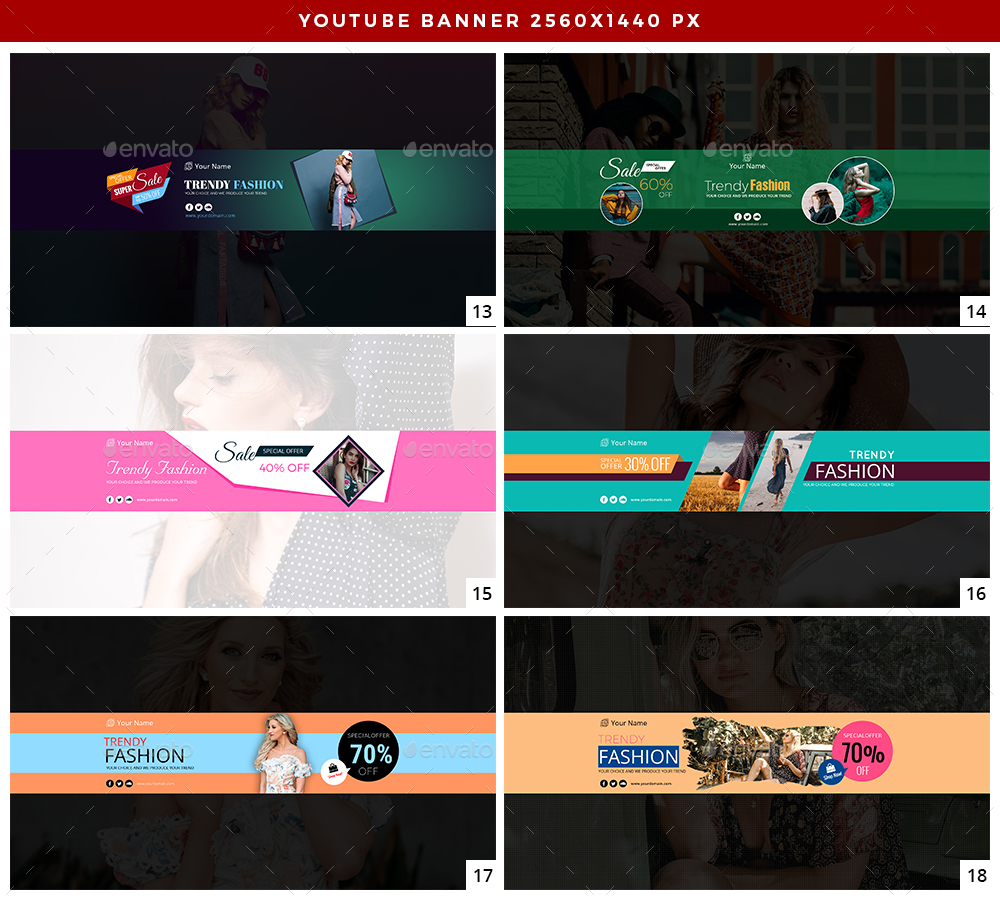 50 YouTube Channel Art, Web Elements | GraphicRiver
