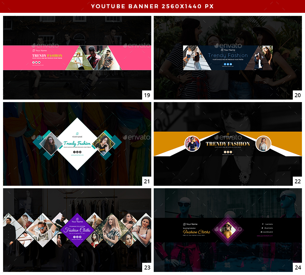 50 YouTube Channel Art, Web Elements | GraphicRiver