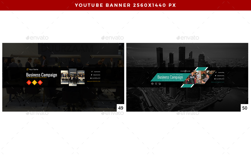 50 YouTube Channel Art, Web Elements | GraphicRiver