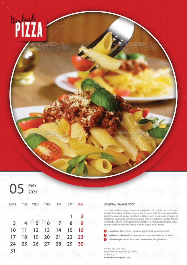 Cook And Food Calendars 2021 Bundle, Print Templates | GraphicRiver