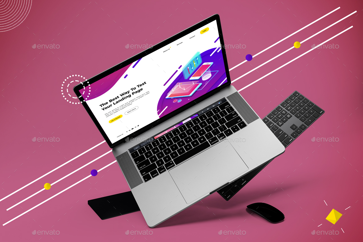 Abstract Laptop Pro Mockup V.3, Graphics | GraphicRiver