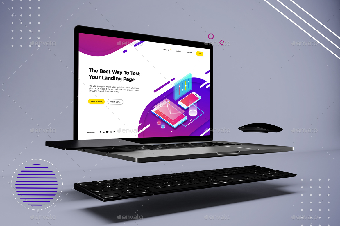 Abstract Laptop Pro Mockup V.3, Graphics | GraphicRiver