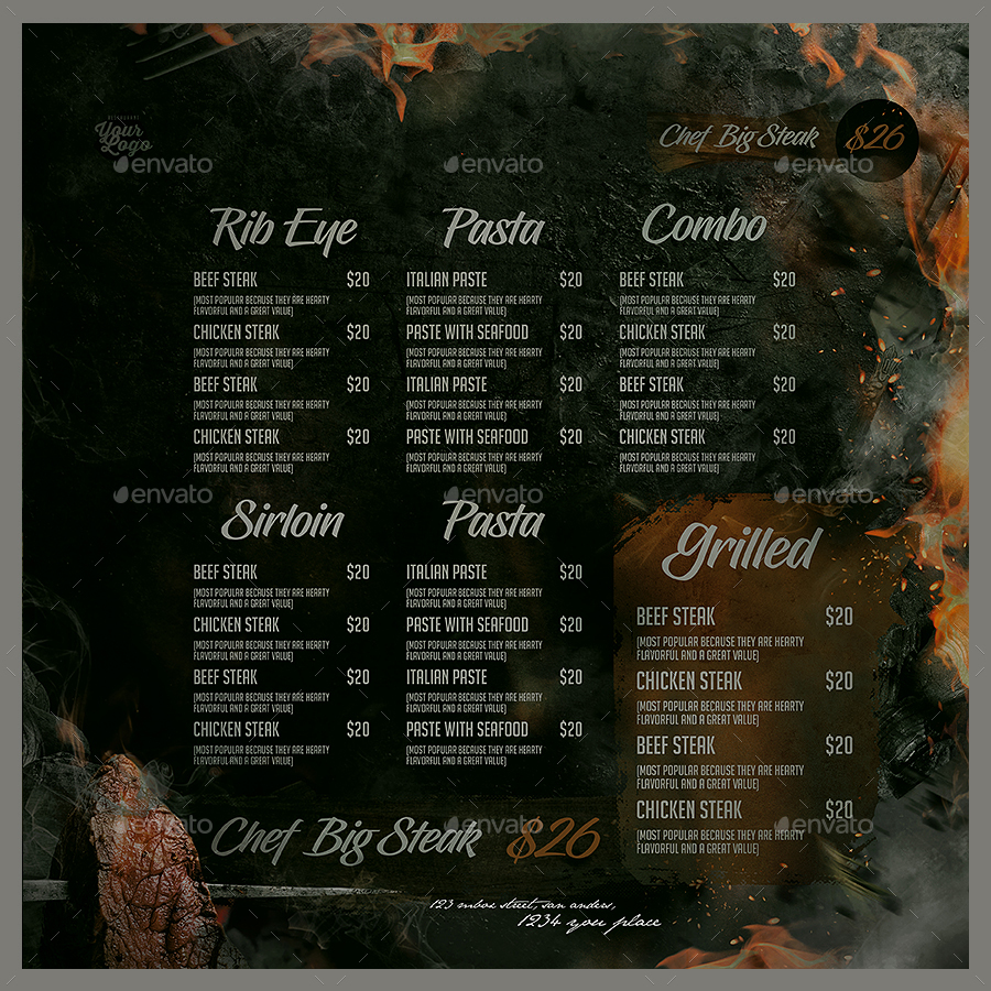 BBQ Menu, Print Templates | GraphicRiver