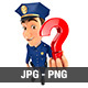3D Policeman Holding a Question Mark Icon, Graphics | GraphicRiver