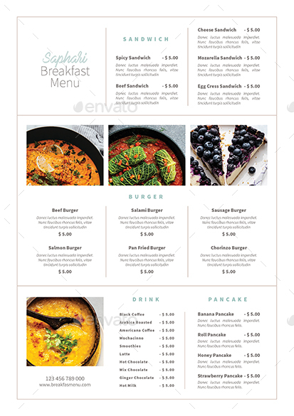Simple Restaurant Menu, Print Templates | GraphicRiver