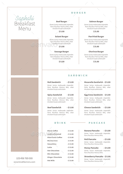 Simple Restaurant Menu, Print Templates | GraphicRiver